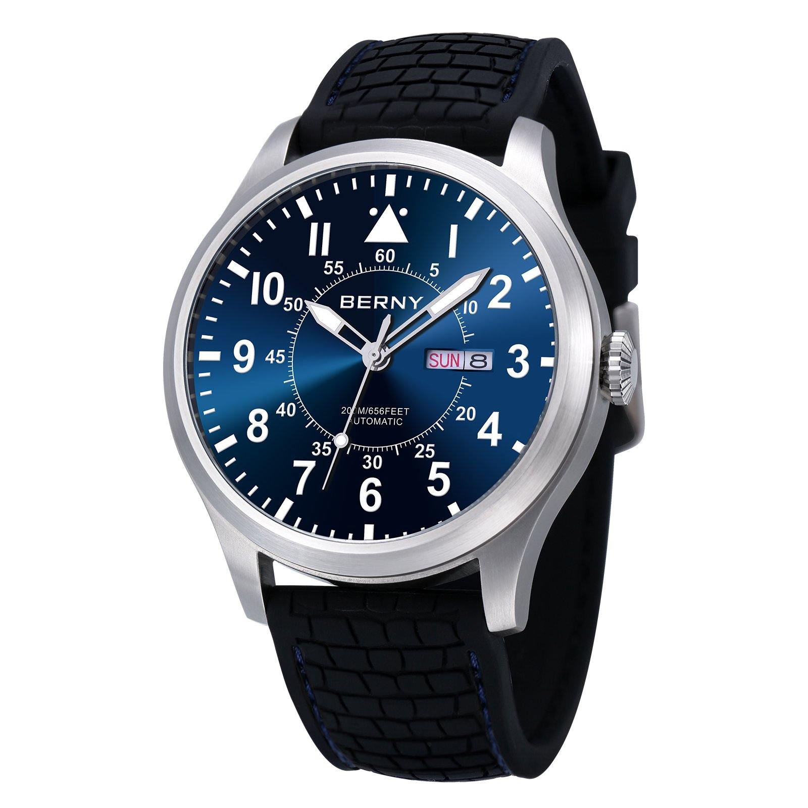 BERNY Men's Automatic Mechanical Watch Self Winding Watches Water Proof ...